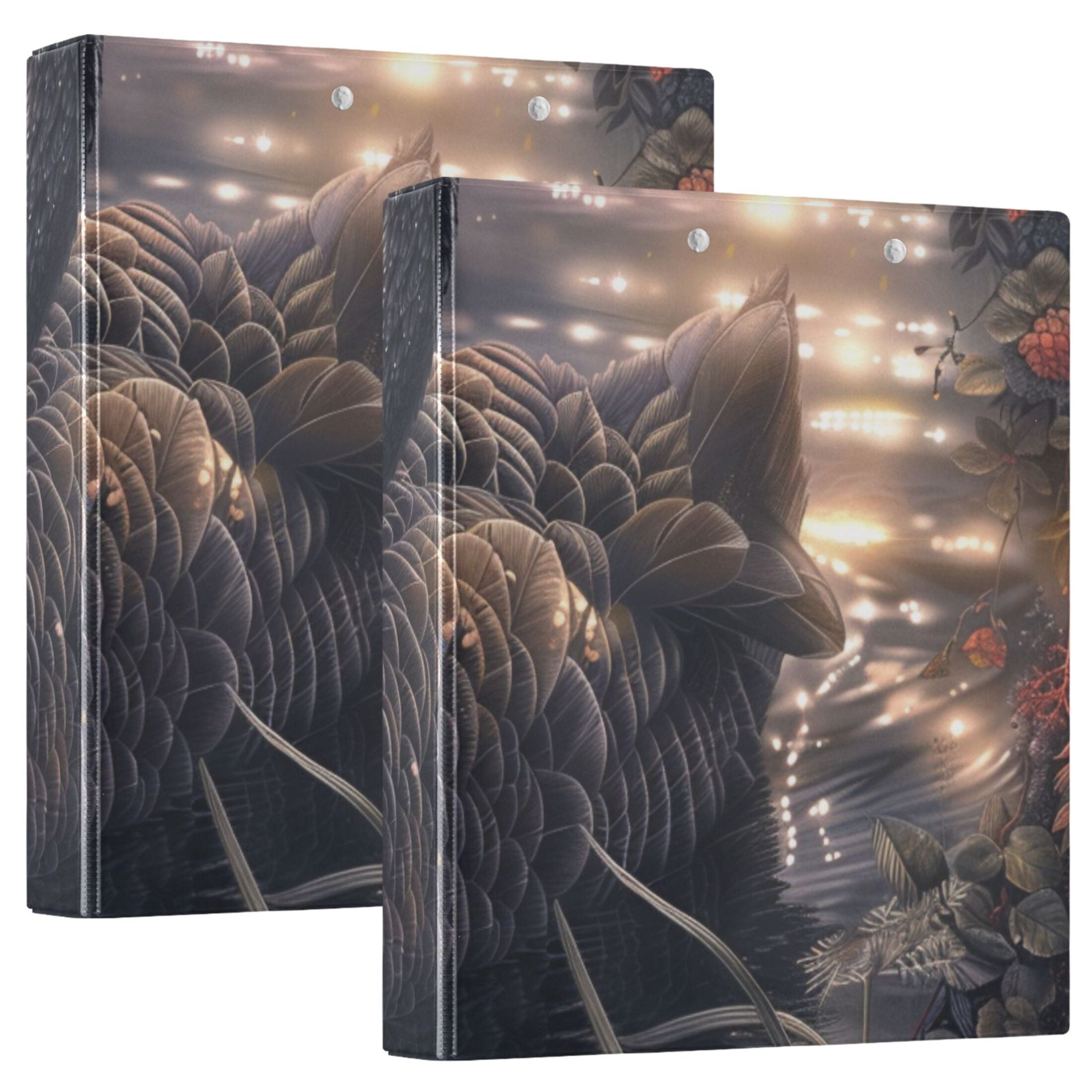 Black Swan 3 Ring Binders 1.5 inch Hardcover File Folders with Interior ...