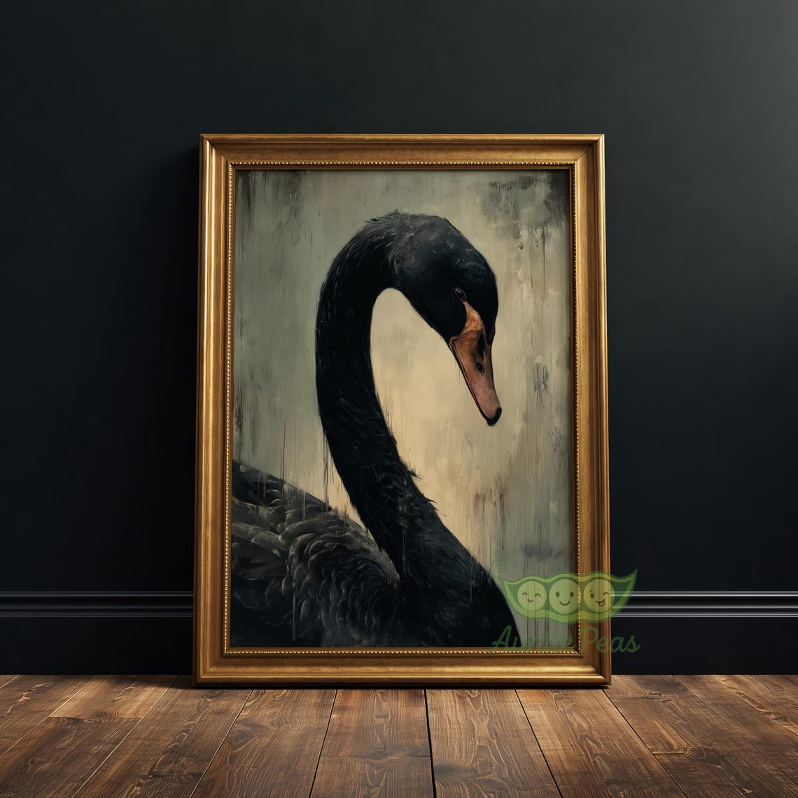 Black Swan Dark Moody Elegant Dramatic Bird Artwork Gothic Nature Decor ...