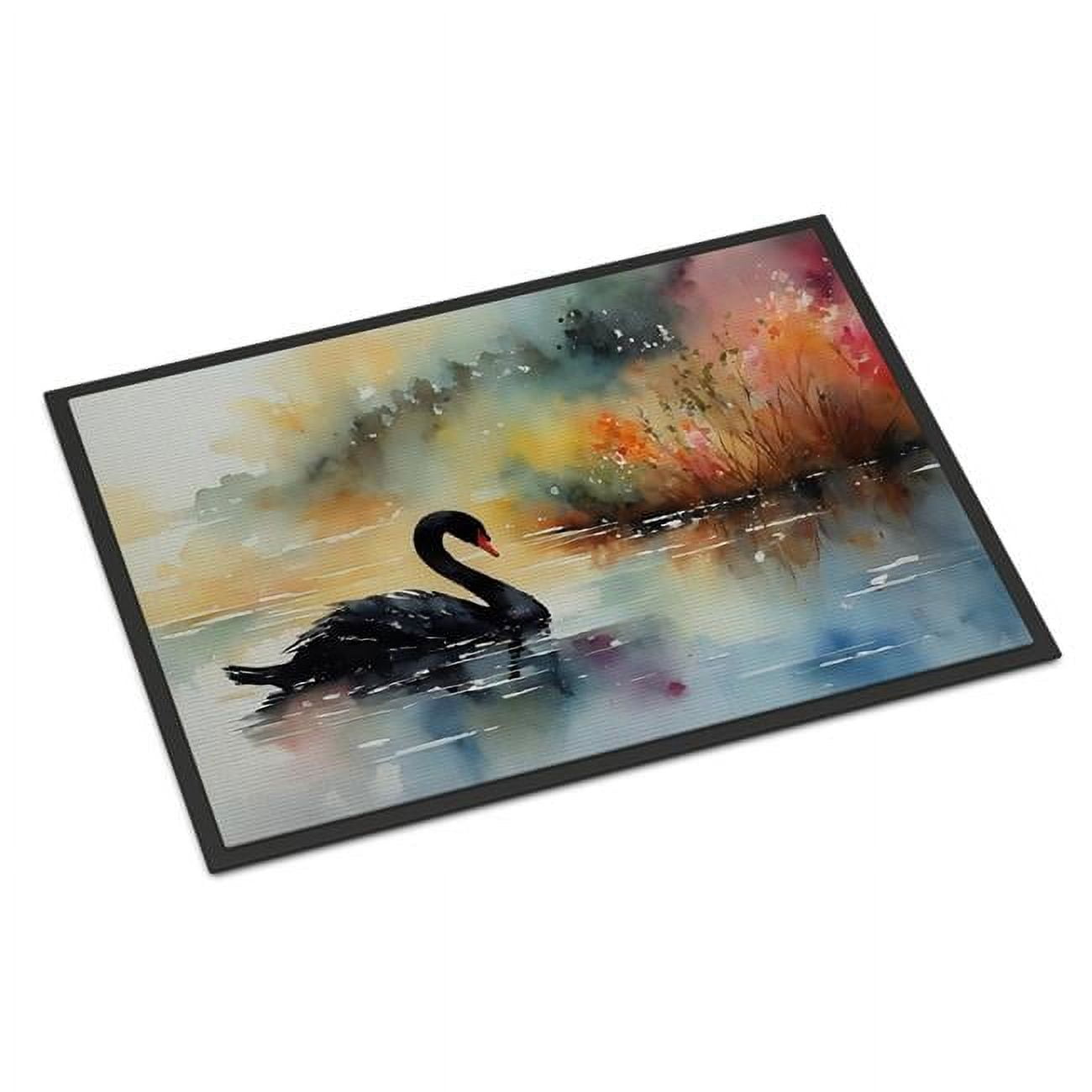 Carolines Treasures DAC3270MAT 18 x 27 in. Unisex Black Swan Doormat ...