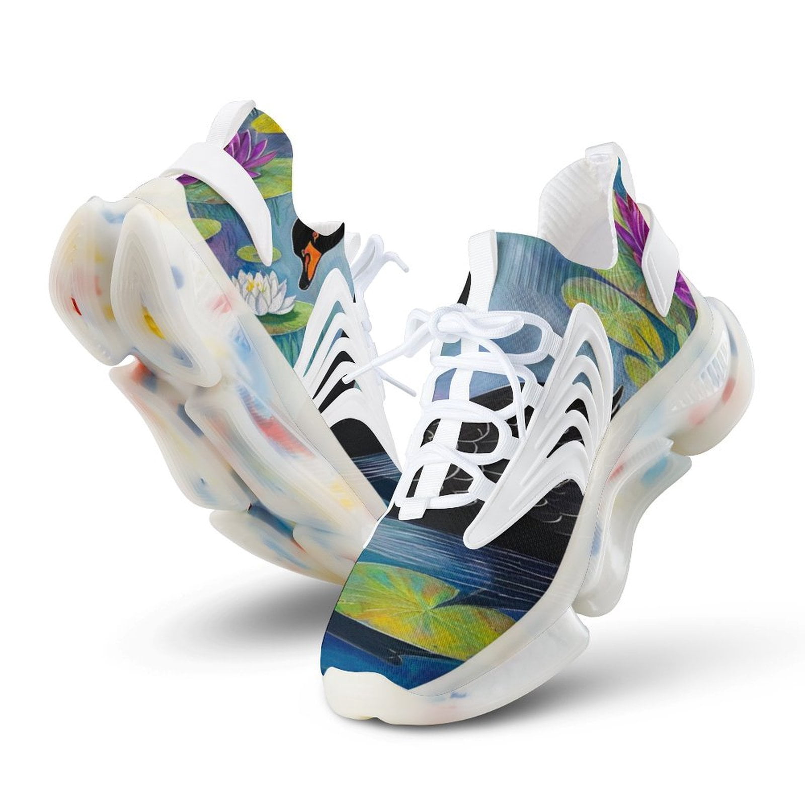 Black Swan Lotus Pond Walking Shoes for Men Woman Lightweight Tennis ...