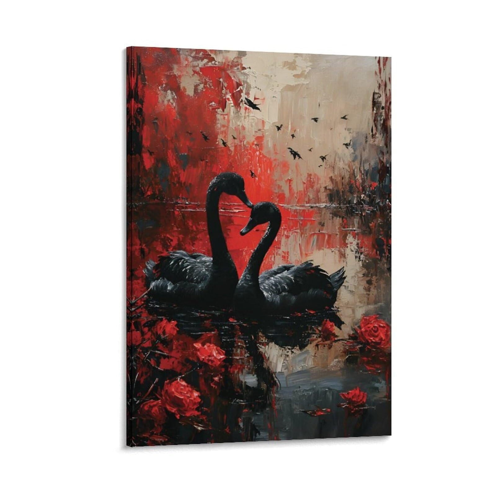 Black Swan Painting, Black Swan Wall Art, Swan Print, Dark Academia ...