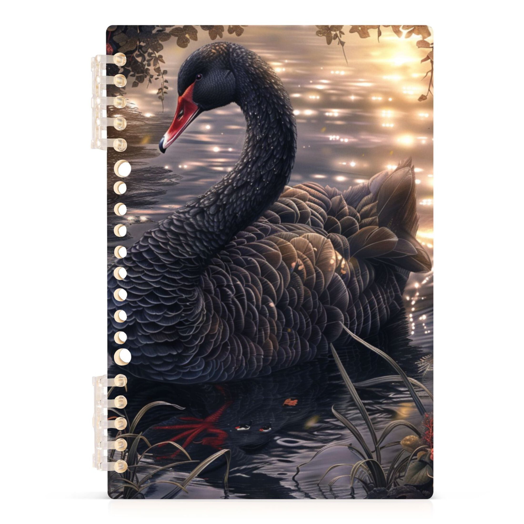 Black Swan Ring Binder Notebook Journey Note Diary College Ruled Spiral ...