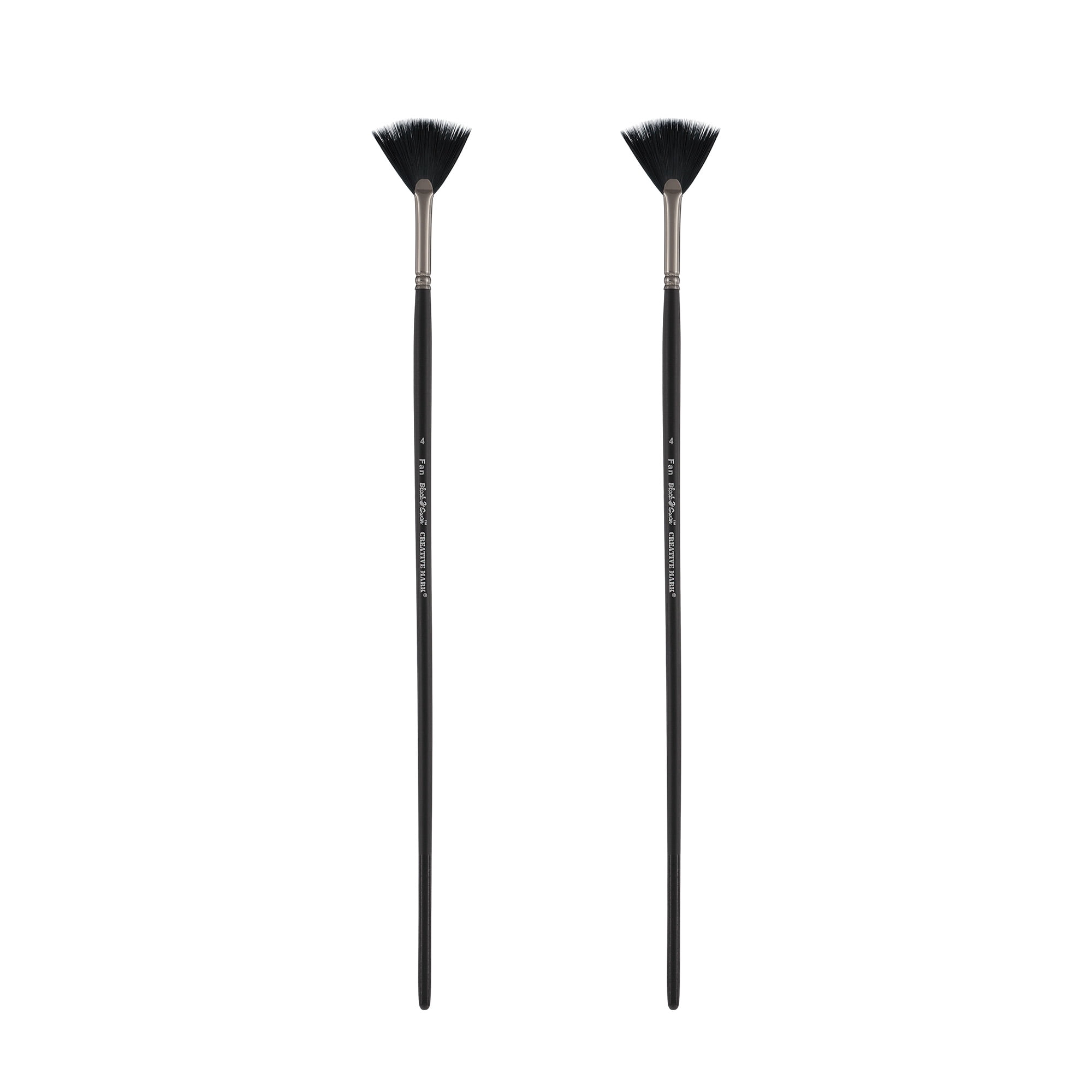 Black Swan Synthetic Red Sable Fan Paint Brushes - Fan Size # 4 - Set ...