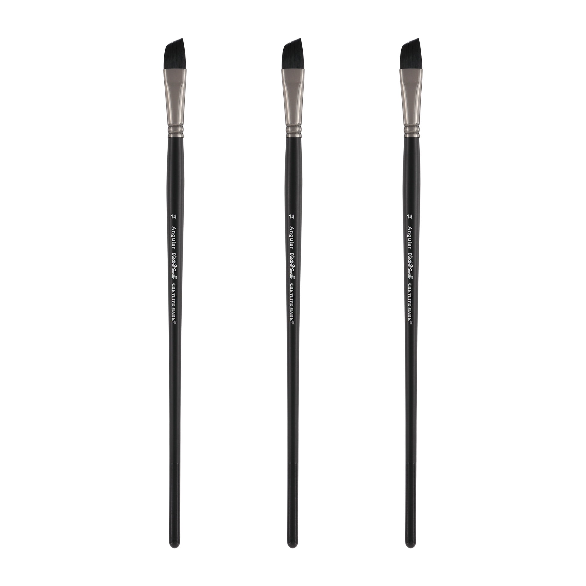 Black Swan Synthetic Red Sable Paint Brushes -Angular Size # 14 - Set ...