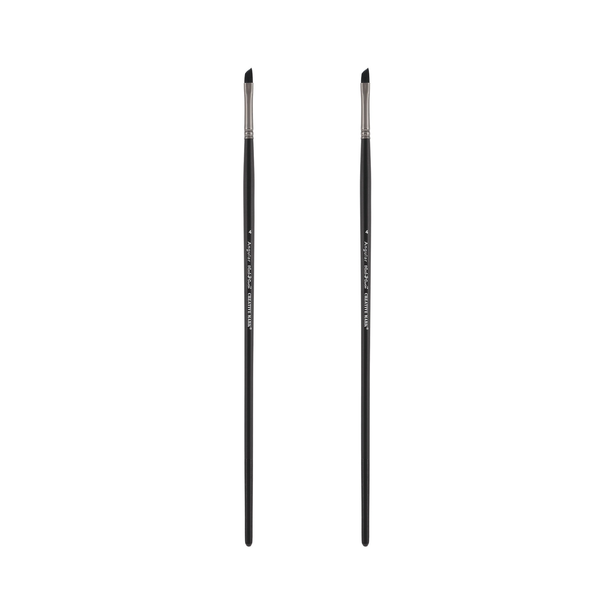 Black Swan Synthetic Red Sable Paint Brushes - Angular Size # 4 - Set ...