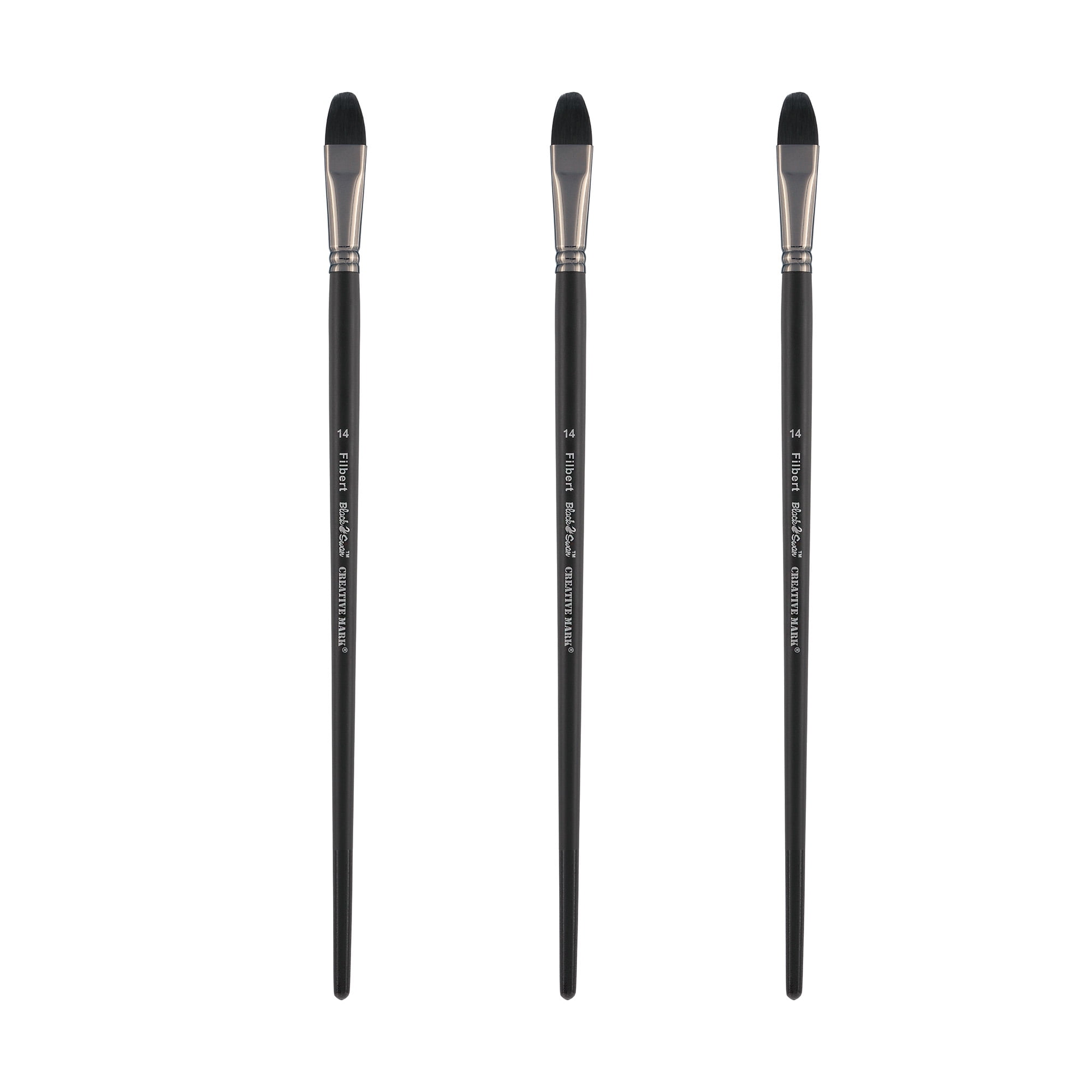 Black Swan Synthetic Red Sable Paint Brushes - Filbert Size # 14 - Set ...