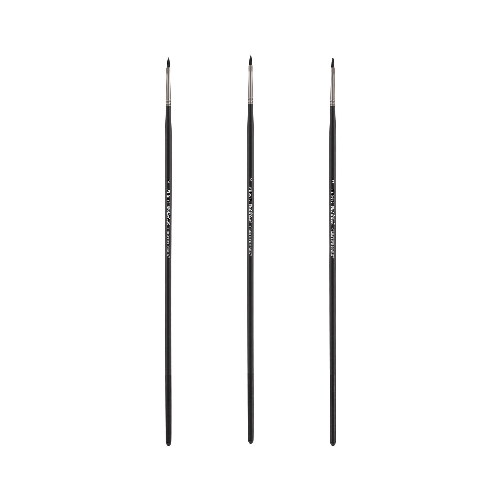 Black Swan Synthetic Red Sable Paint Brushes - Filbert Size # 2 - Set ...