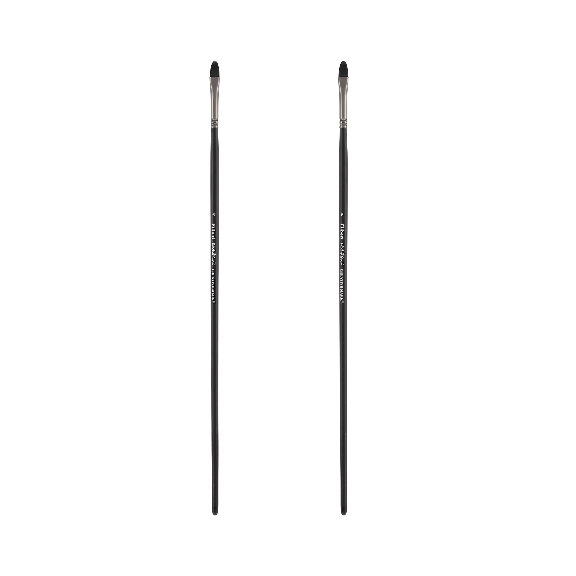 Black Swan Synthetic Red Sable Paint Brushes - Filbert Size # 6 - Set ...