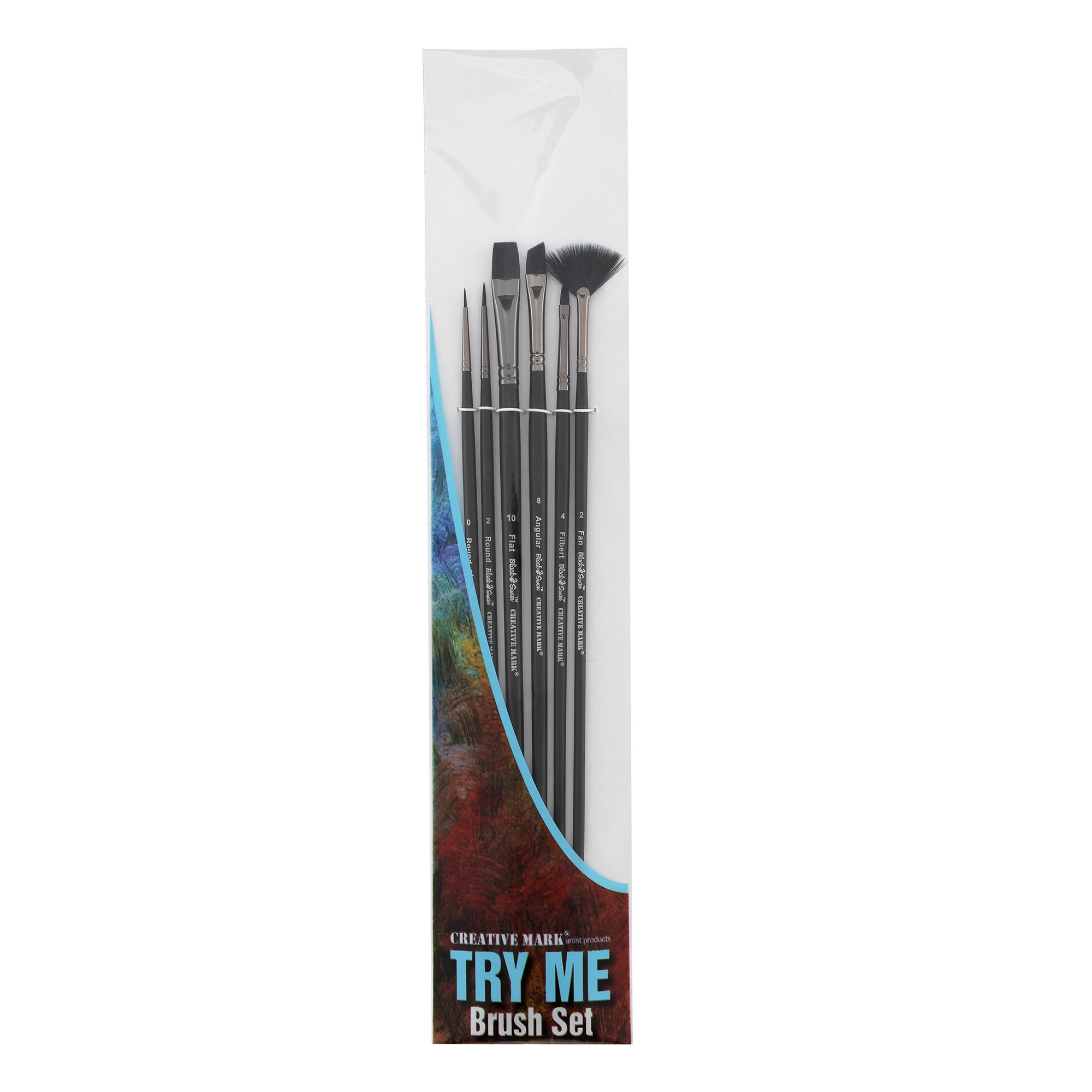 Black Swan Synthetic Red Sable Paint Brushes Try Me Set of 6 ...