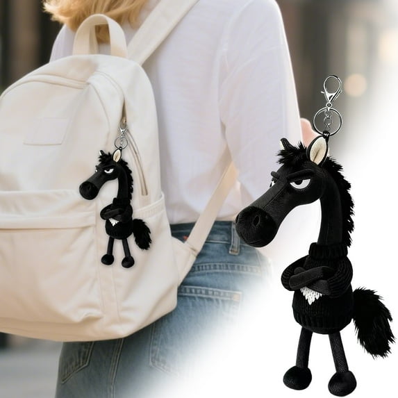 Black Sweater Chosen Horse Pendant, 1PC Plush Keychains, Fashion Horse ...
