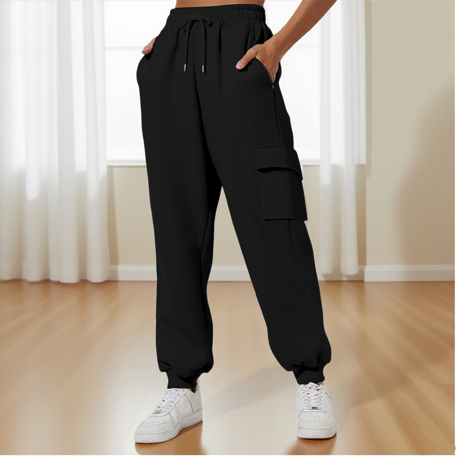 Black Sweatpants Women's Thin High Waisted Loose Sweatpants Comfortable ...