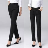 Black Sweatpants Women's Work Straight Mid Waist Chinos Button Down ...