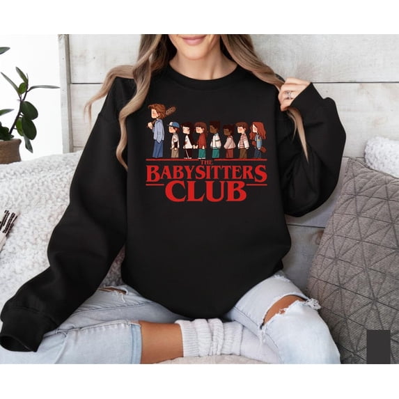 Black Sweatshirt with Cartoon Characters and "THE BABYSITTERS CLUB ...