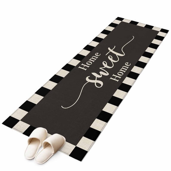 Black Sweet Home Kitchen Runner Rug 2x6 Washable Runners for Hallway ...