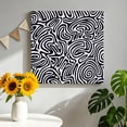 Black Swirling Lines Canvas Wall Art for Living Room, Curves Waves ...