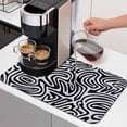 Black Swirling Lines Dish Drying Mats for Kitchen Counter, Curves Waves ...