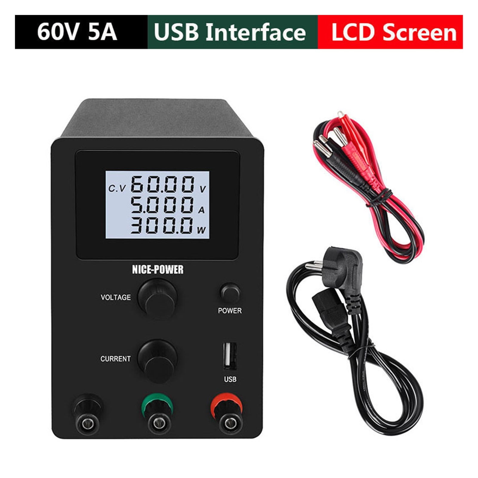 Black Switching Adjustable Voltage Regulator Laboratory Power Supply ...