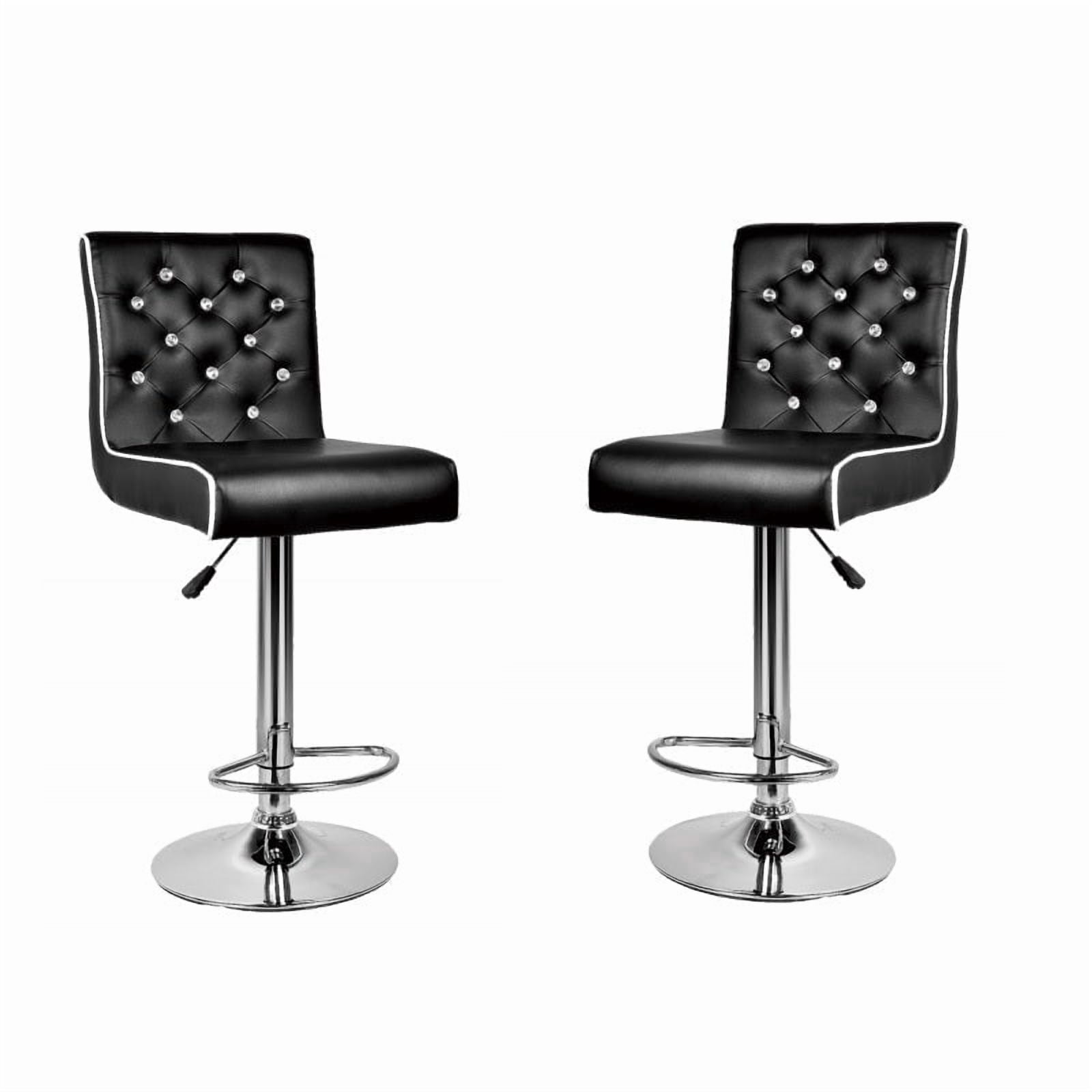 Black Swivel Bar Stools with Crystals (Set of 4) - Walmart.com