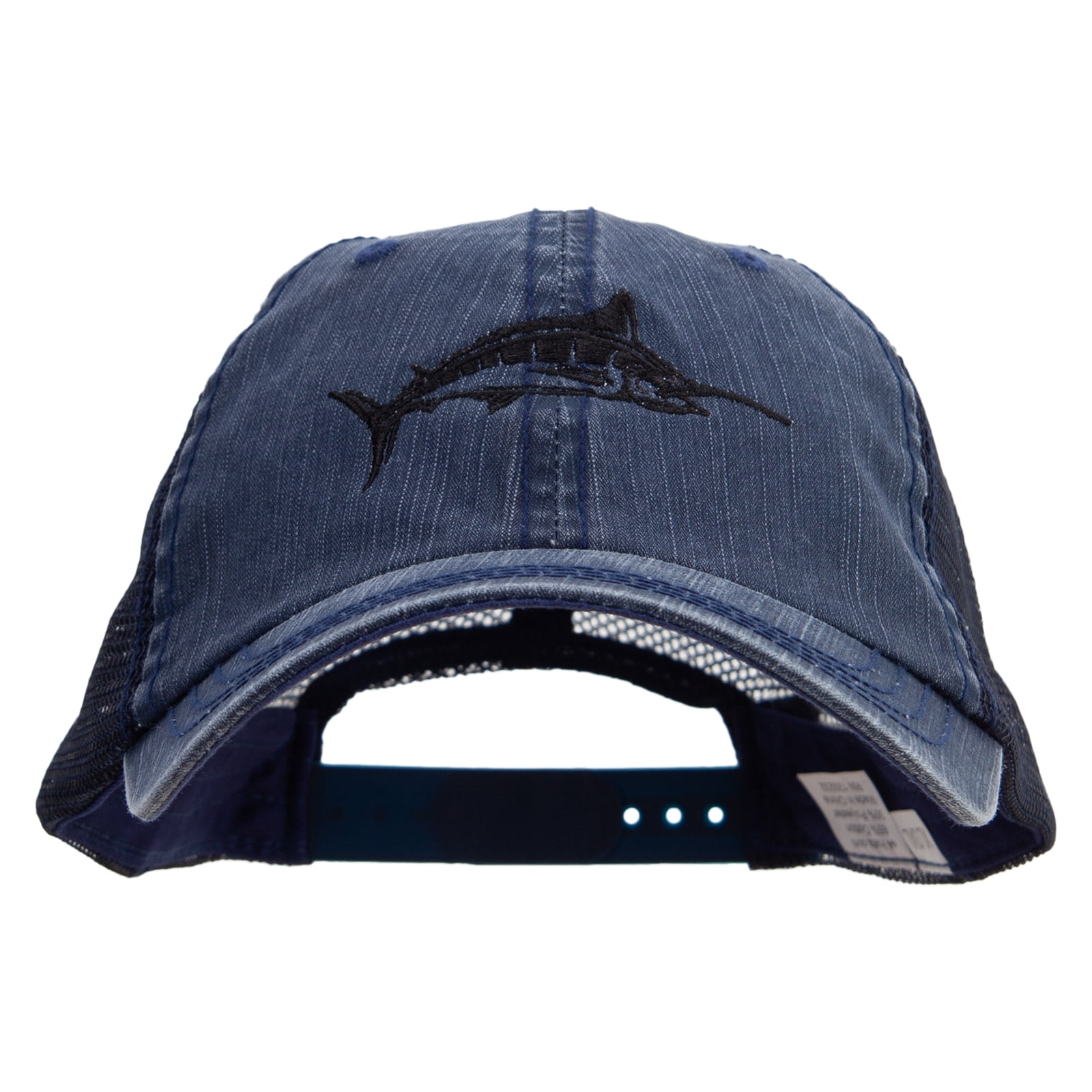 Black Swordfish Embroidered Big Size Special Cotton Low Profile Trucker ...