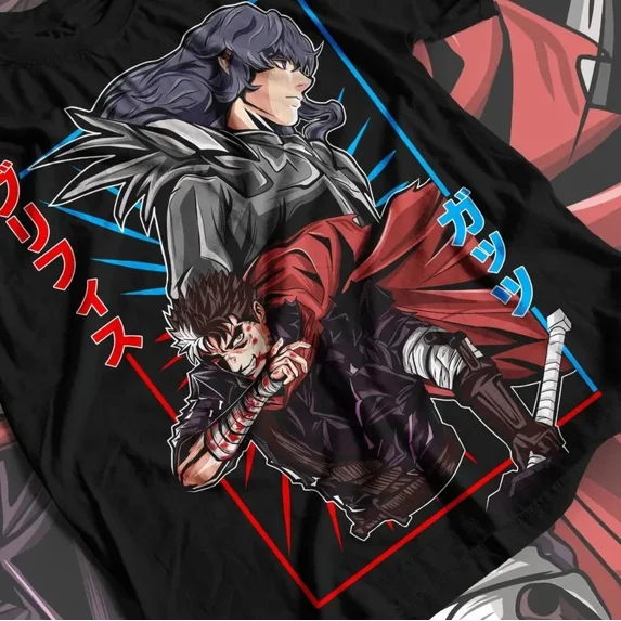 Black Swordsman & Skull Knight T-Shirt – Anime Unisex Manga - Walmart.com