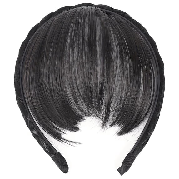 Black Synthetic Hair Pieces with Headbands and Bangs for Women ...