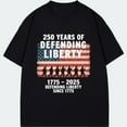Black T Shirt With American Flag And Soldiers Silhouette 250 Years Of ...