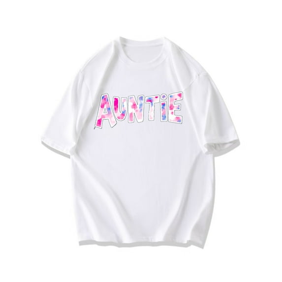 Black T Shirt Auntie Tie Dye Print Casual Wear For Women And Men ...