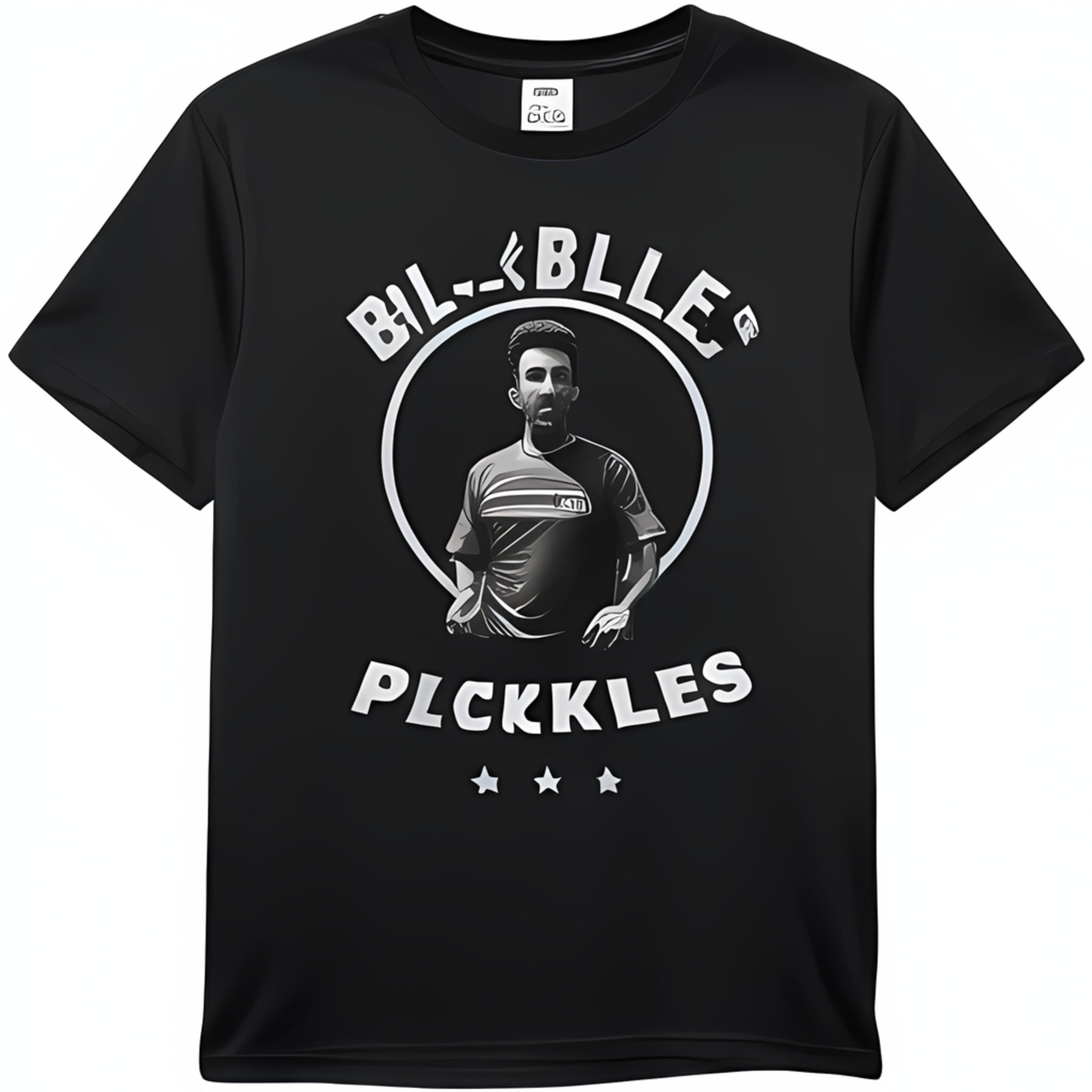 Black T-Shirt Biaihlha Soccer Player Teeam Logo 2 Stars Black ...