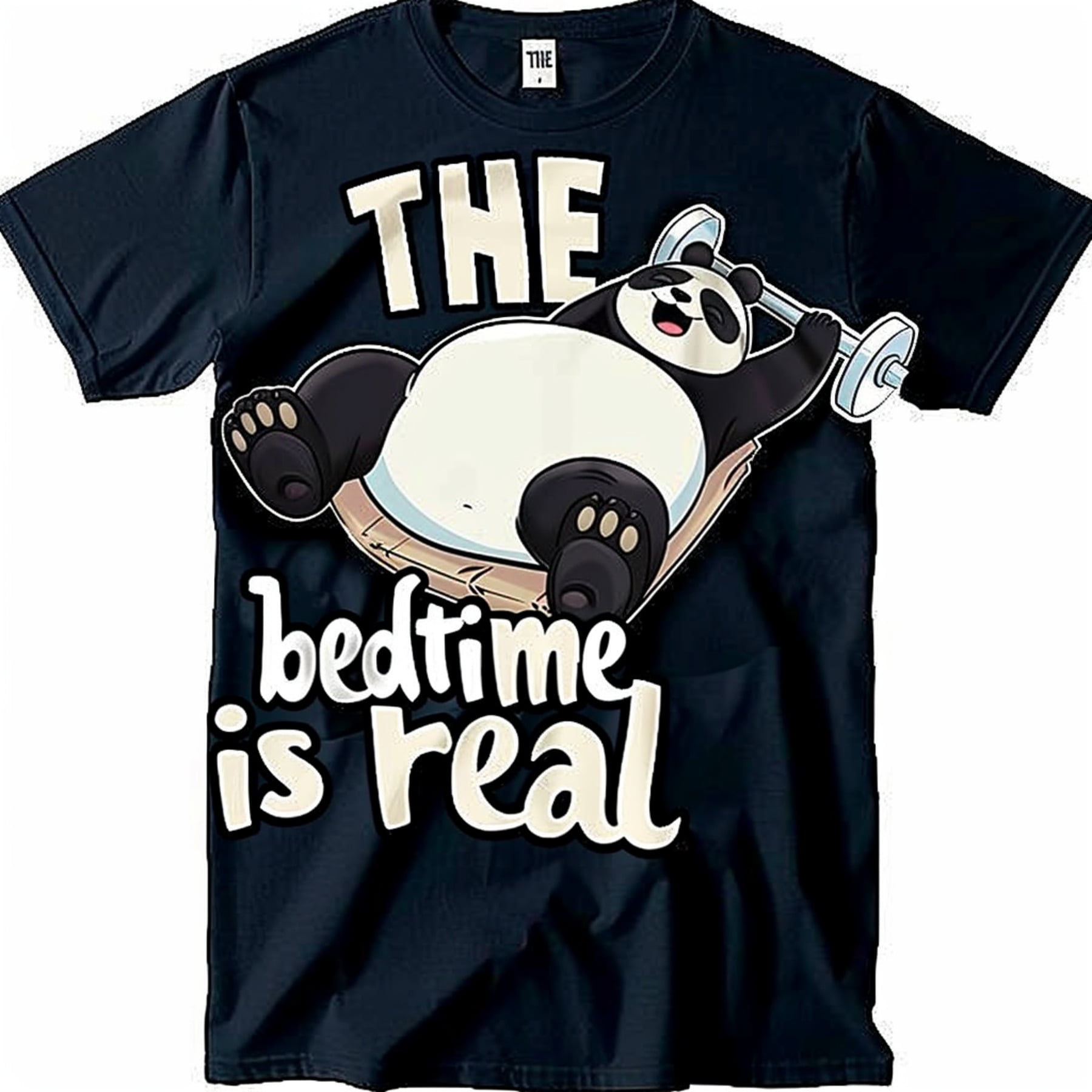 Black T Shirt: Cute Panda Cartoon Design with 'The Strangle Is Real ...