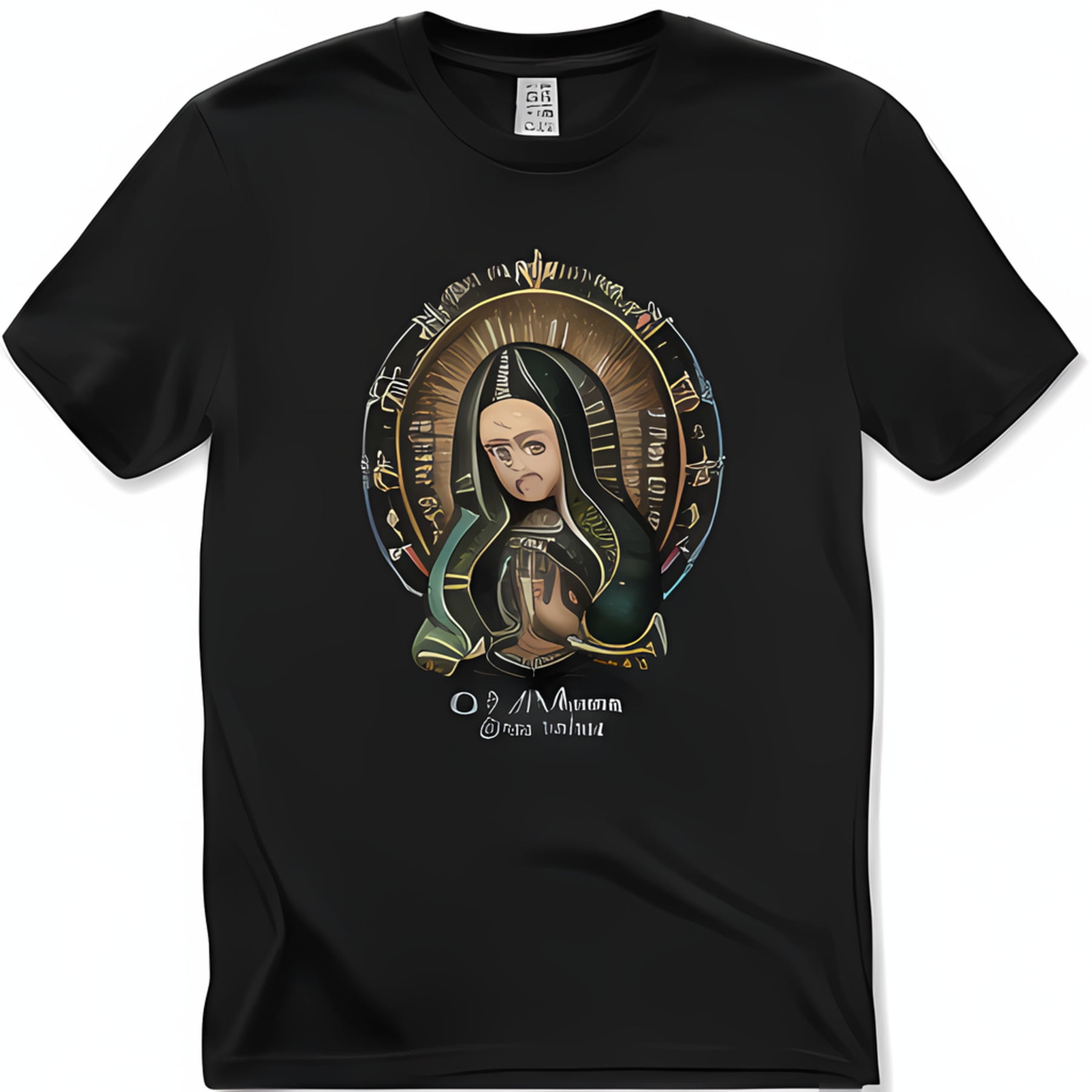 Black T-Shirt: Design Inspired by da Vinci & Sacred Heart Laira's Face ...