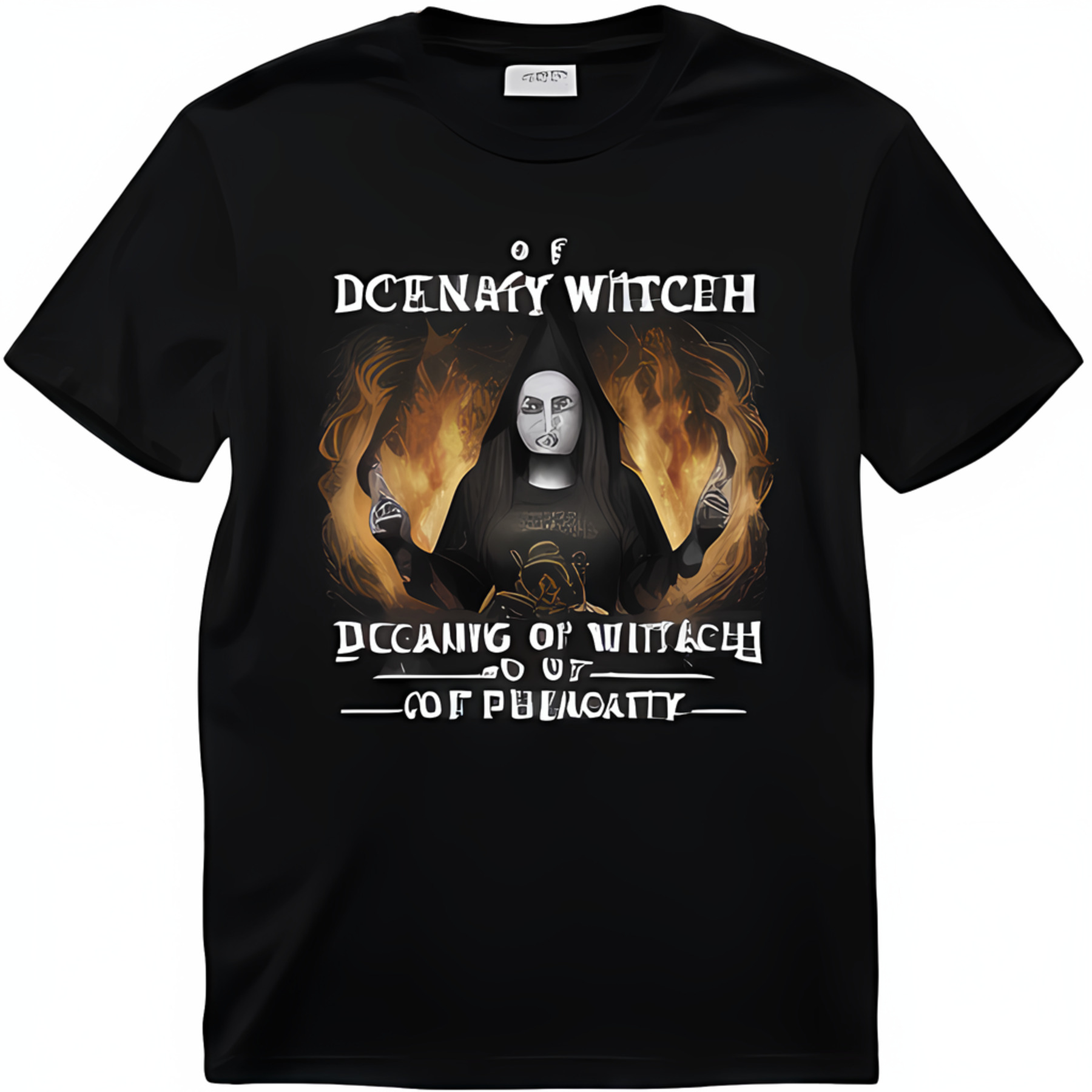 Black T-Shirt: 'Diary of Witching' Illustration Unrealistic DND Style ...