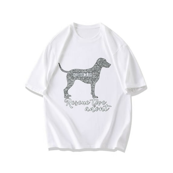 Black T Shirt Dog Silhouette With Rescue Love Adopt Text For Pet Lovers ...