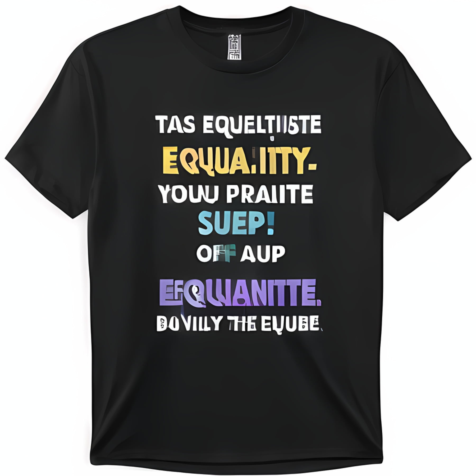 Black T-Shirt: 'E Quality E able' Design by Mory Sow Celebrating Diversity in TV Representation ...