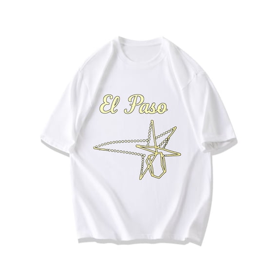 Black T Shirt El Paso Star Design Graphic Print Casual Wear For Men And ...
