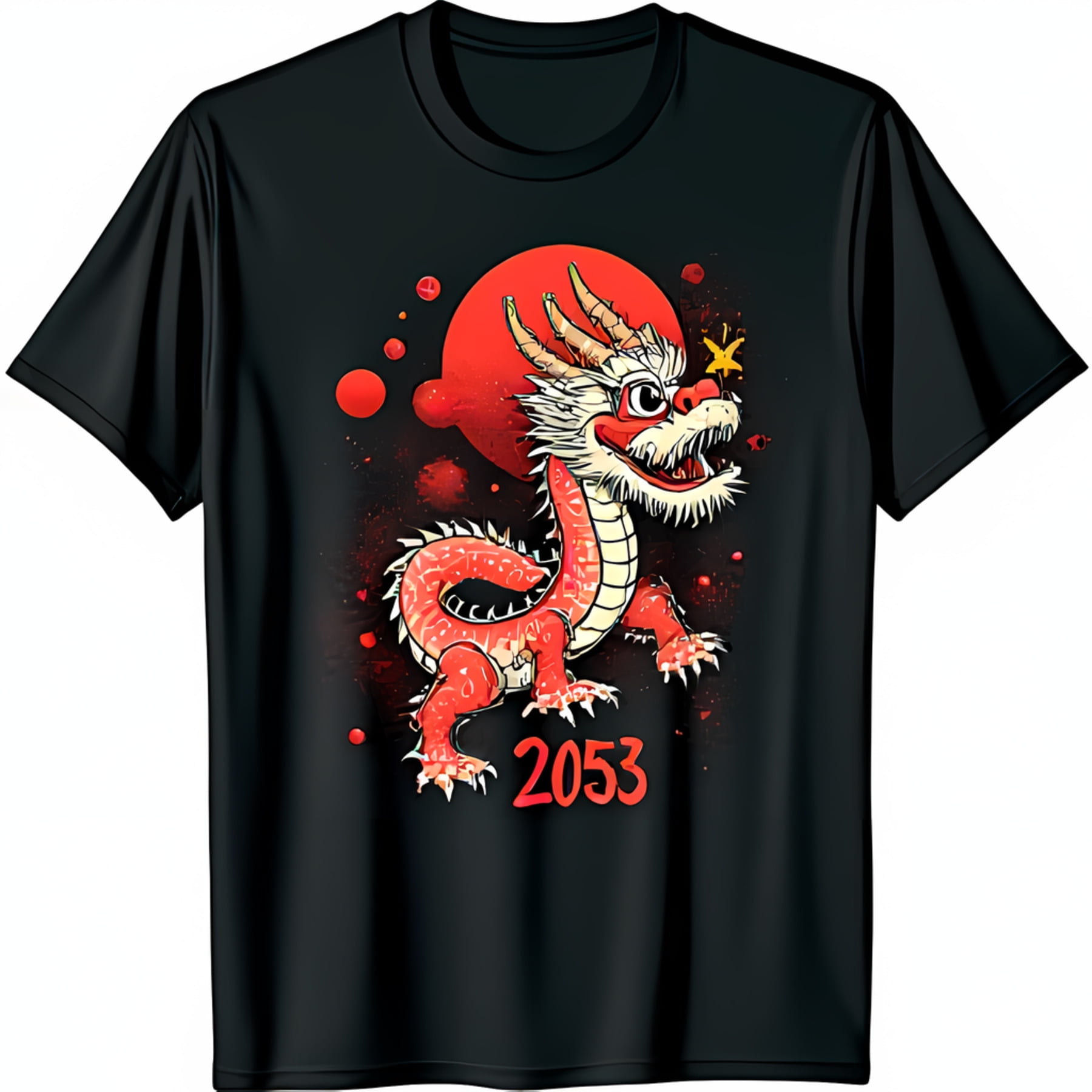 Black T-Shirt Featuring Bold Chinese Design for Culture Enthusiasts ...