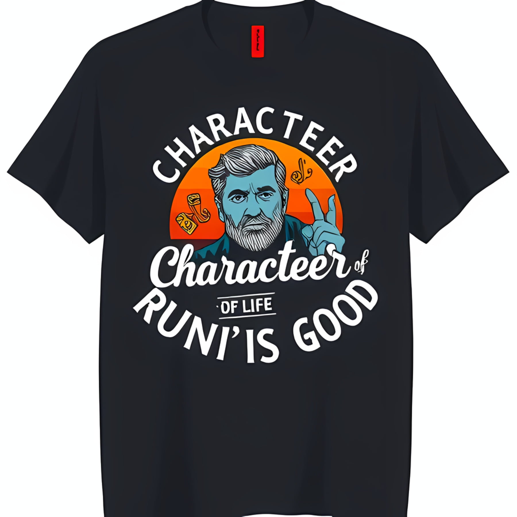 Black T-Shirt Featuring Carmy Caricature from 'Character of Life Runs ...