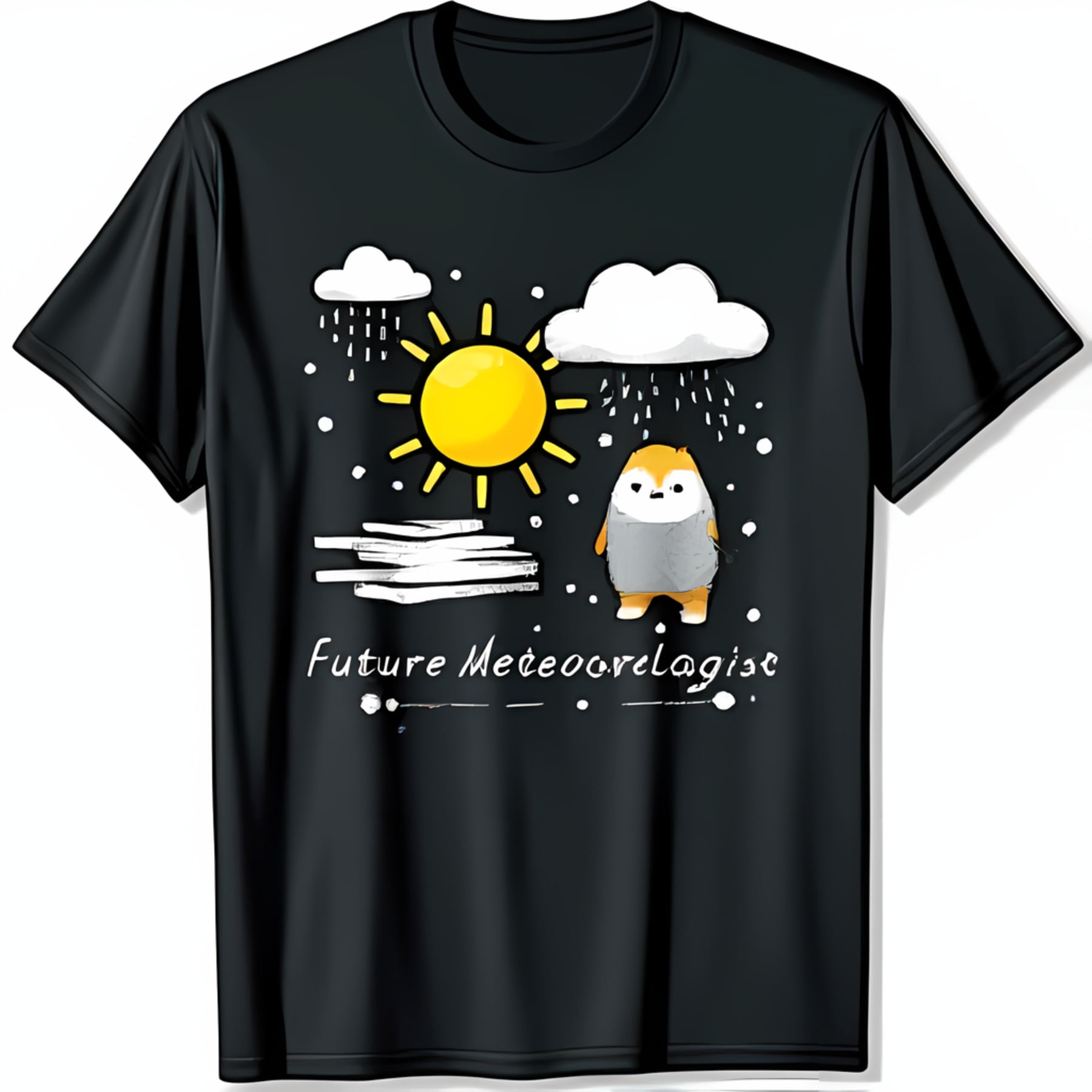Black T-Shirt Featuring Eye Catching Weather Design for Meteorology ...
