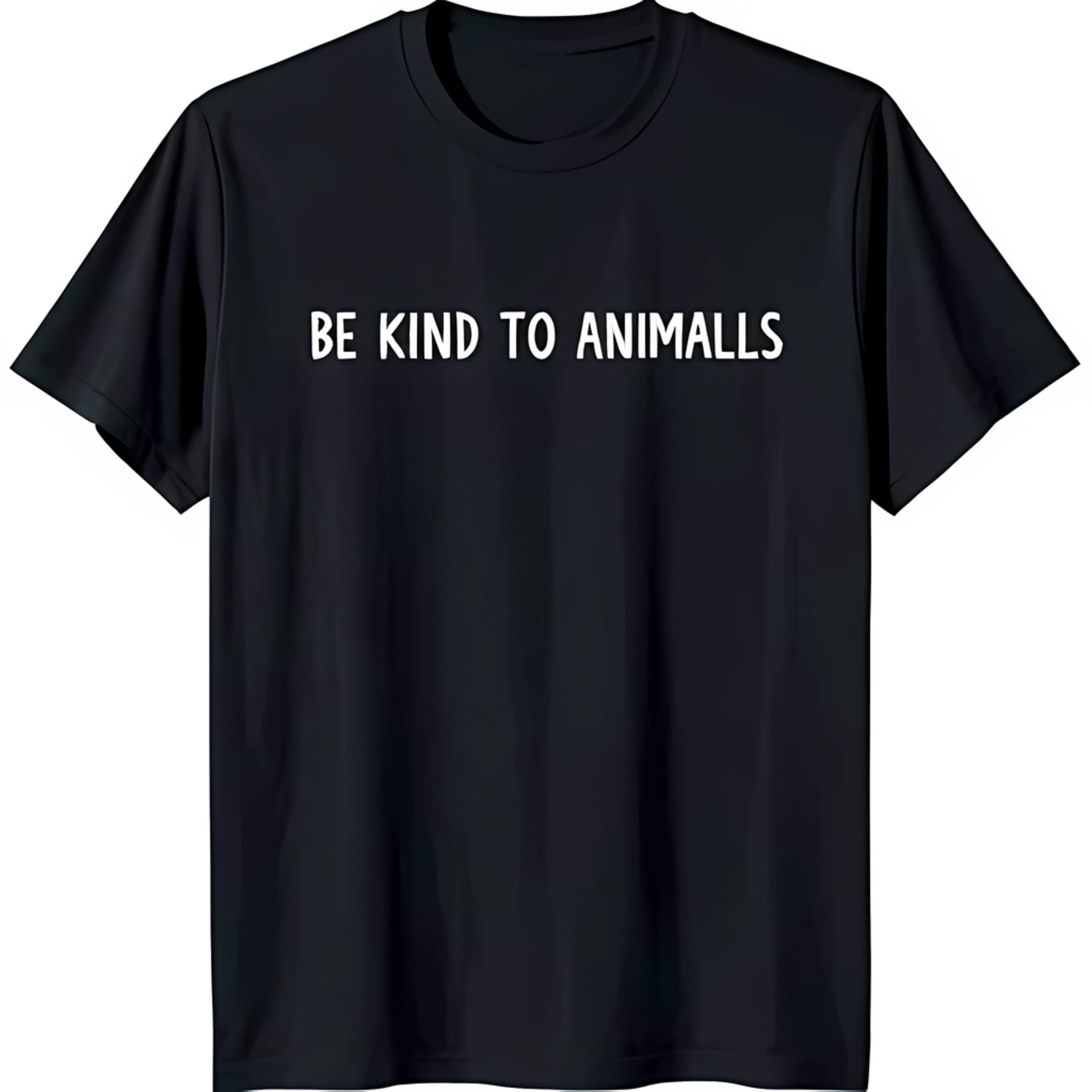 Black T-Shirt Featuring Heartwarming Animal Graphic Spread Kindness ...