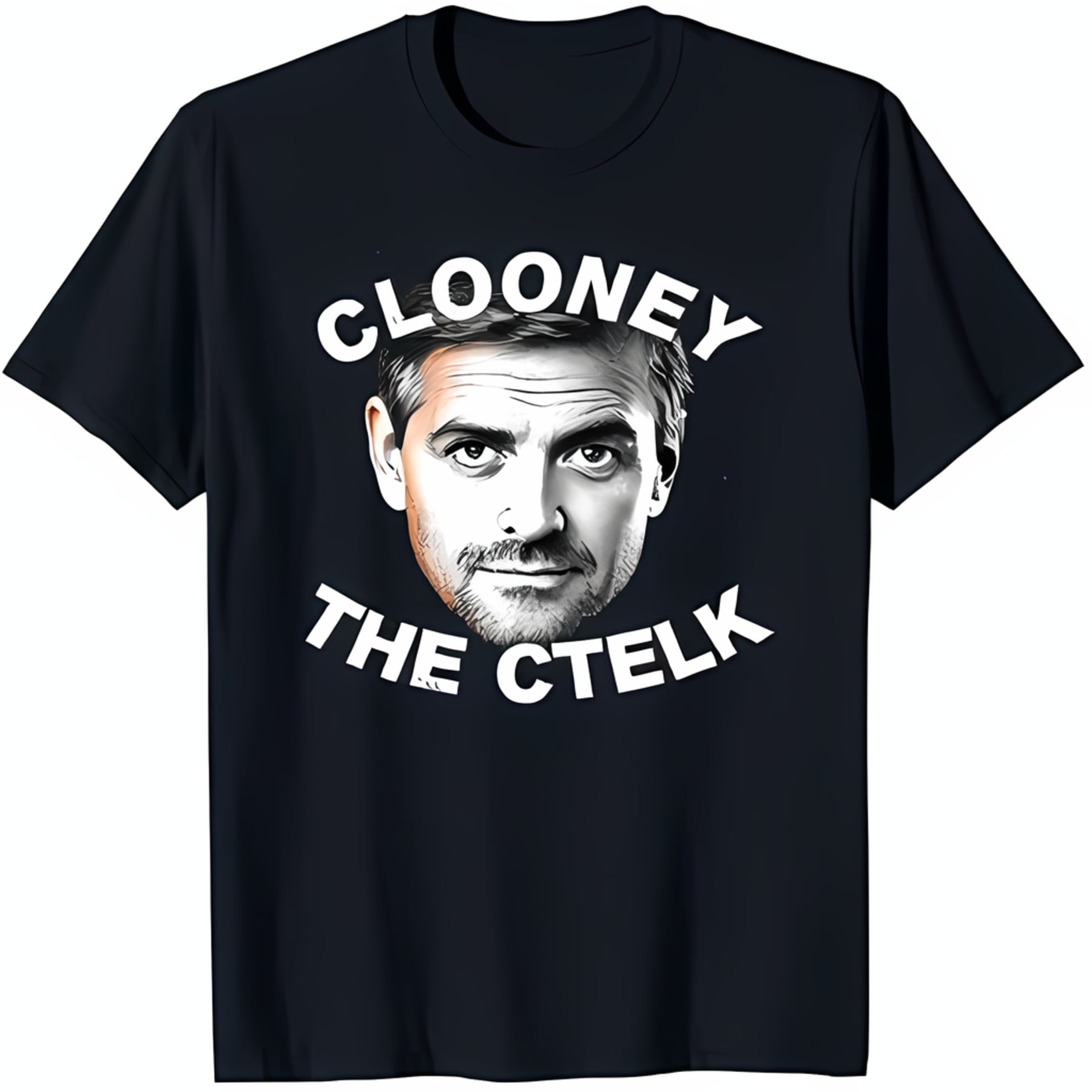 Black T-Shirt Featuring Iconic Clooney Graphic & 'CLOONEY THE CTELK ...