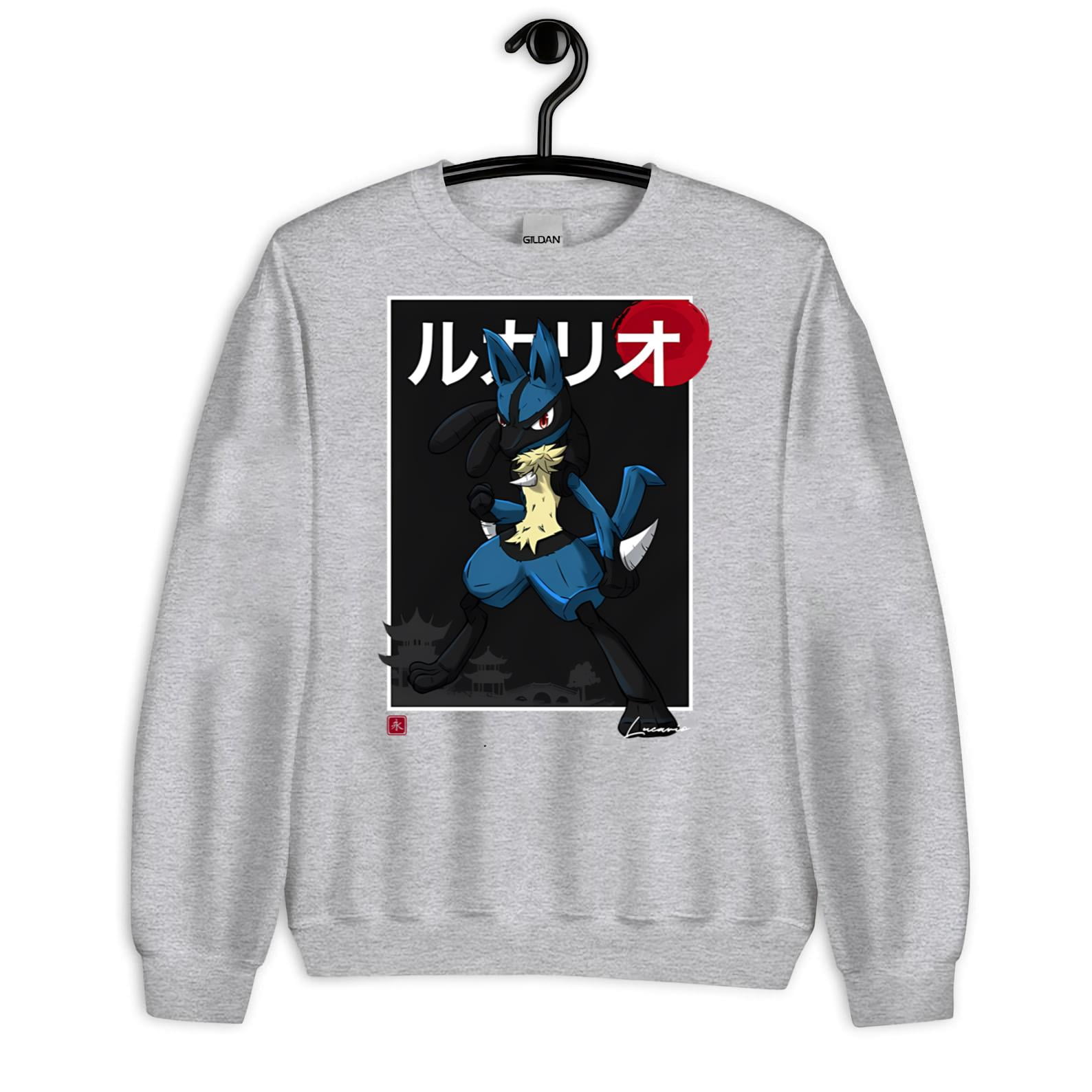 Black T-Shirt Featuring Lucario Design - Perfect for Pokémon Fans ...