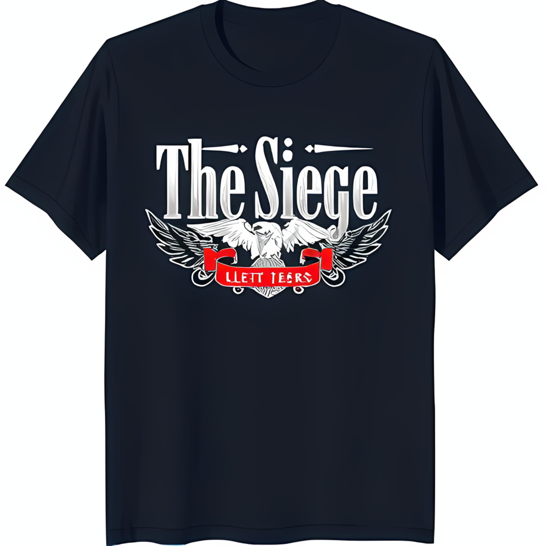 Black T-Shirt Featuring Majestic White Eagle with Red Banner The Siege ...