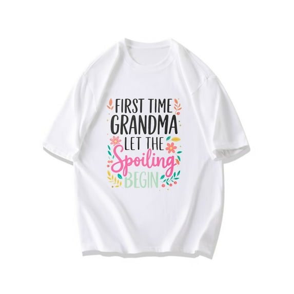 Black T Shirt First Time Grandma Let The Spoiling Begin Floral Design ...
