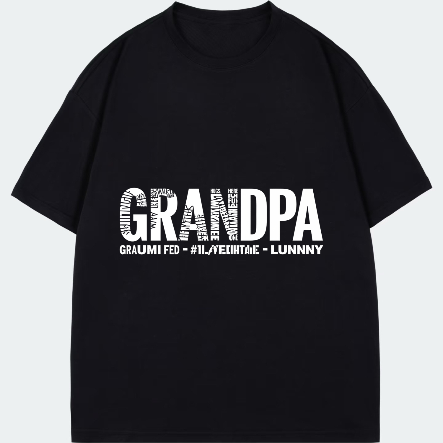 Black T Shirt Grandpa Graumi Fed 11 Ayeightaine Lunny Casual Wear For ...