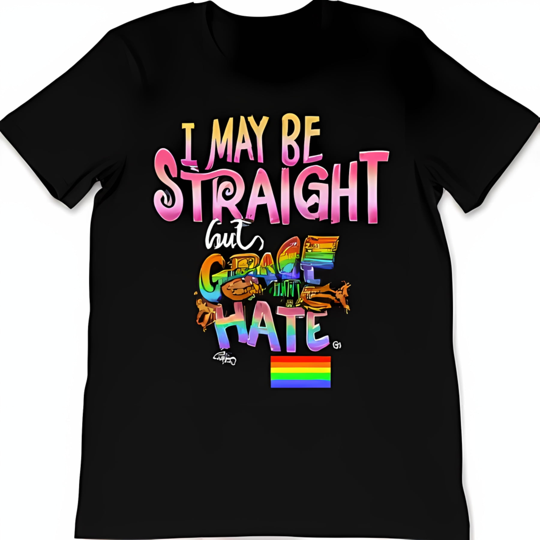 Black T-Shirt: 'I May Be But Don't Hate' Design - Walmart.com