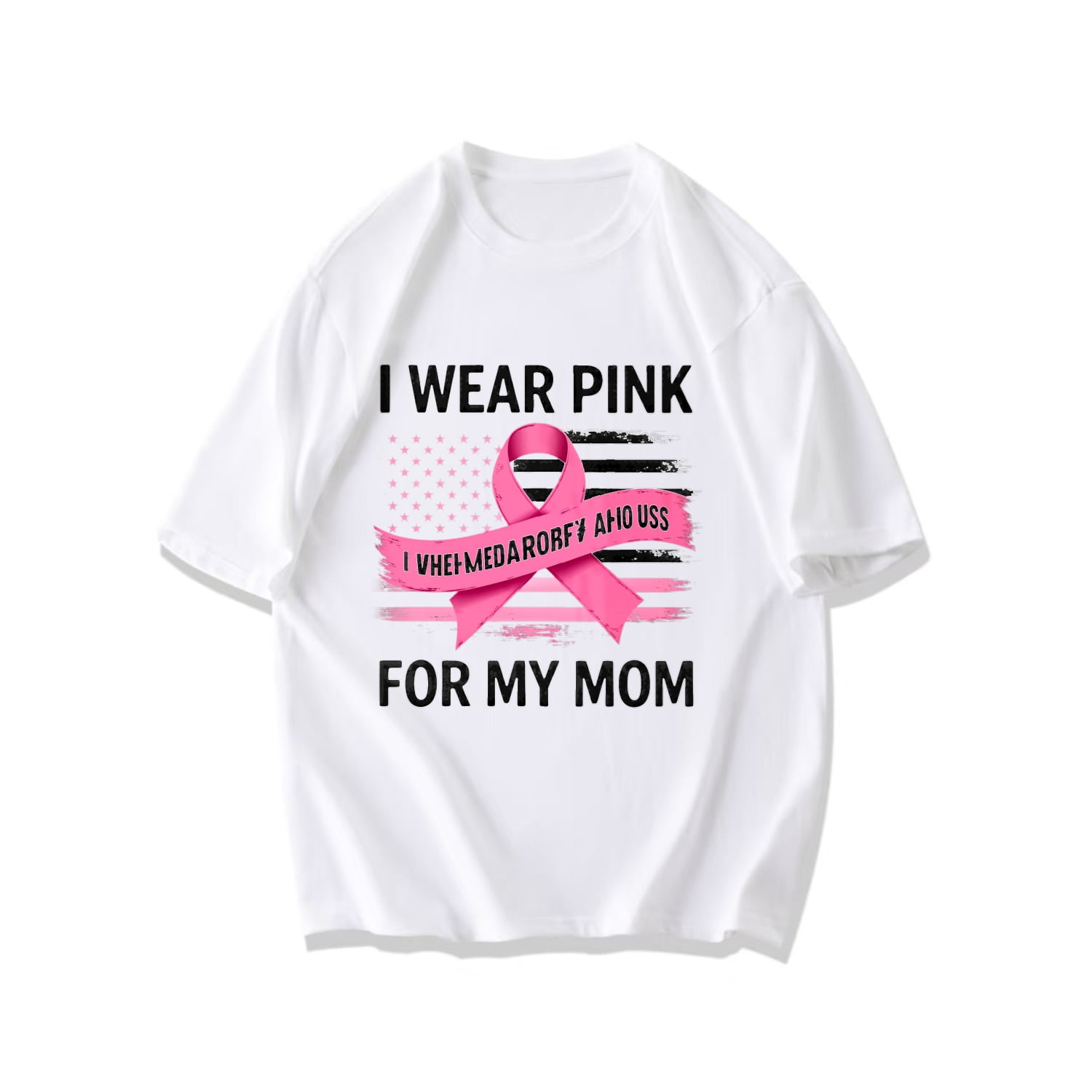 Black T Shirt I Wear Pink For My Mom Breast Cancer Awareness Ribbon ...
