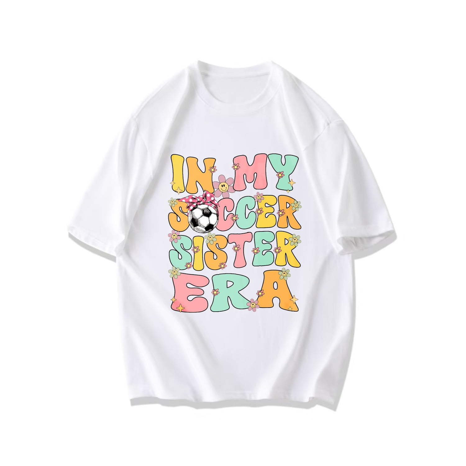 Black T Shirt In My Soccer Sister Era With Colorful Flowers And Soccer ...