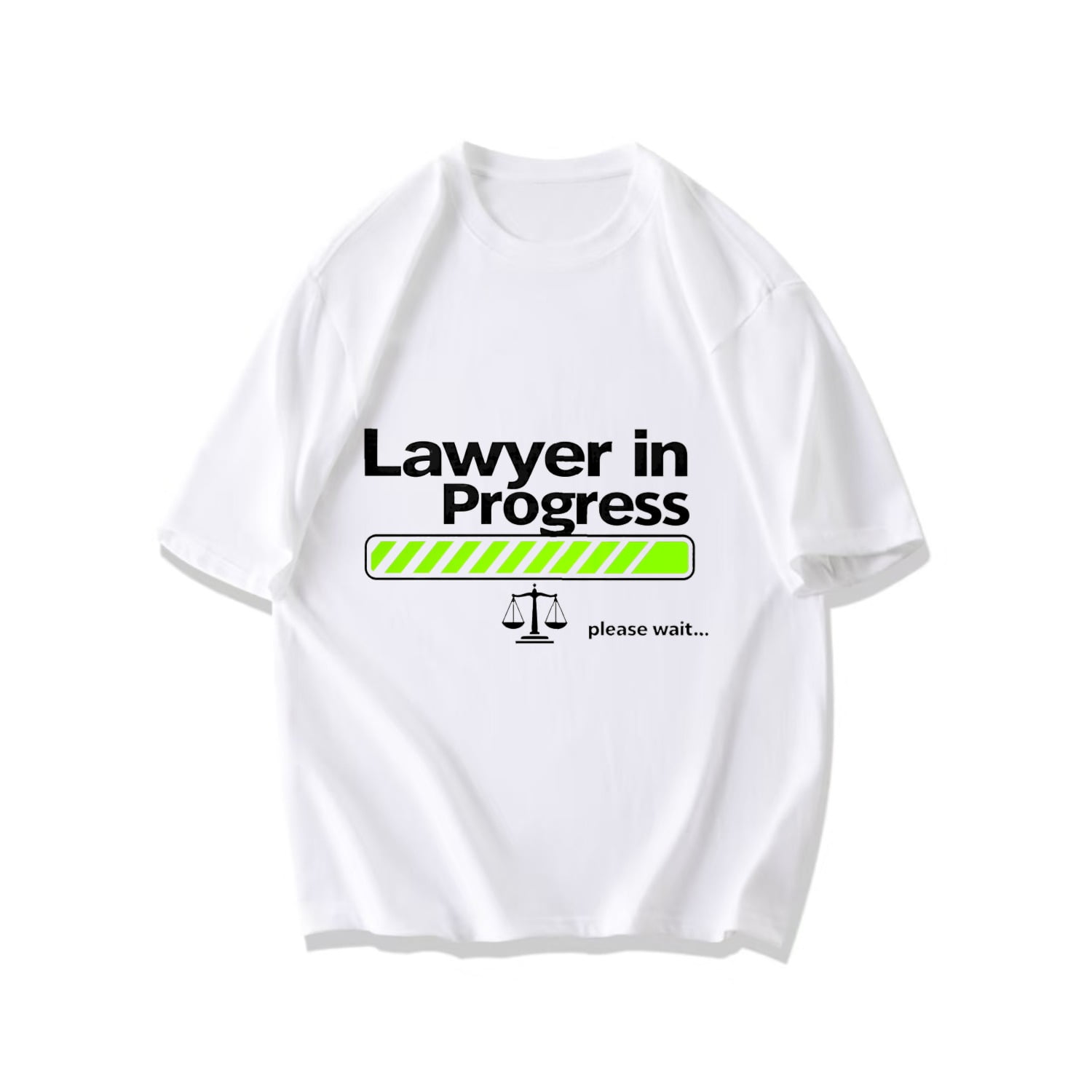 Black T Shirt Lawyer In Progress Loading Bar With Scale And Please Wait ...