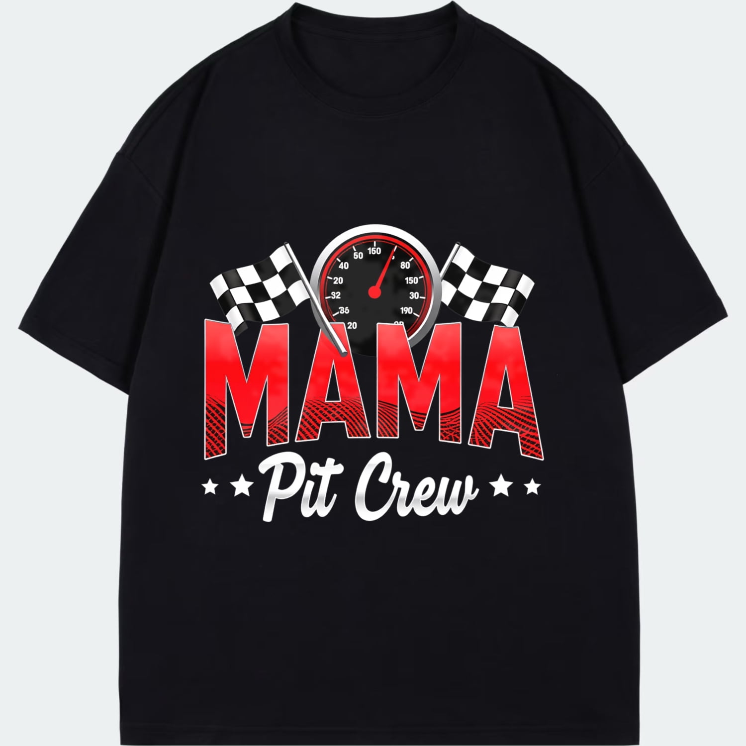 Black T Shirt Mama Pit Crew Racing Design With Speedometer And ...