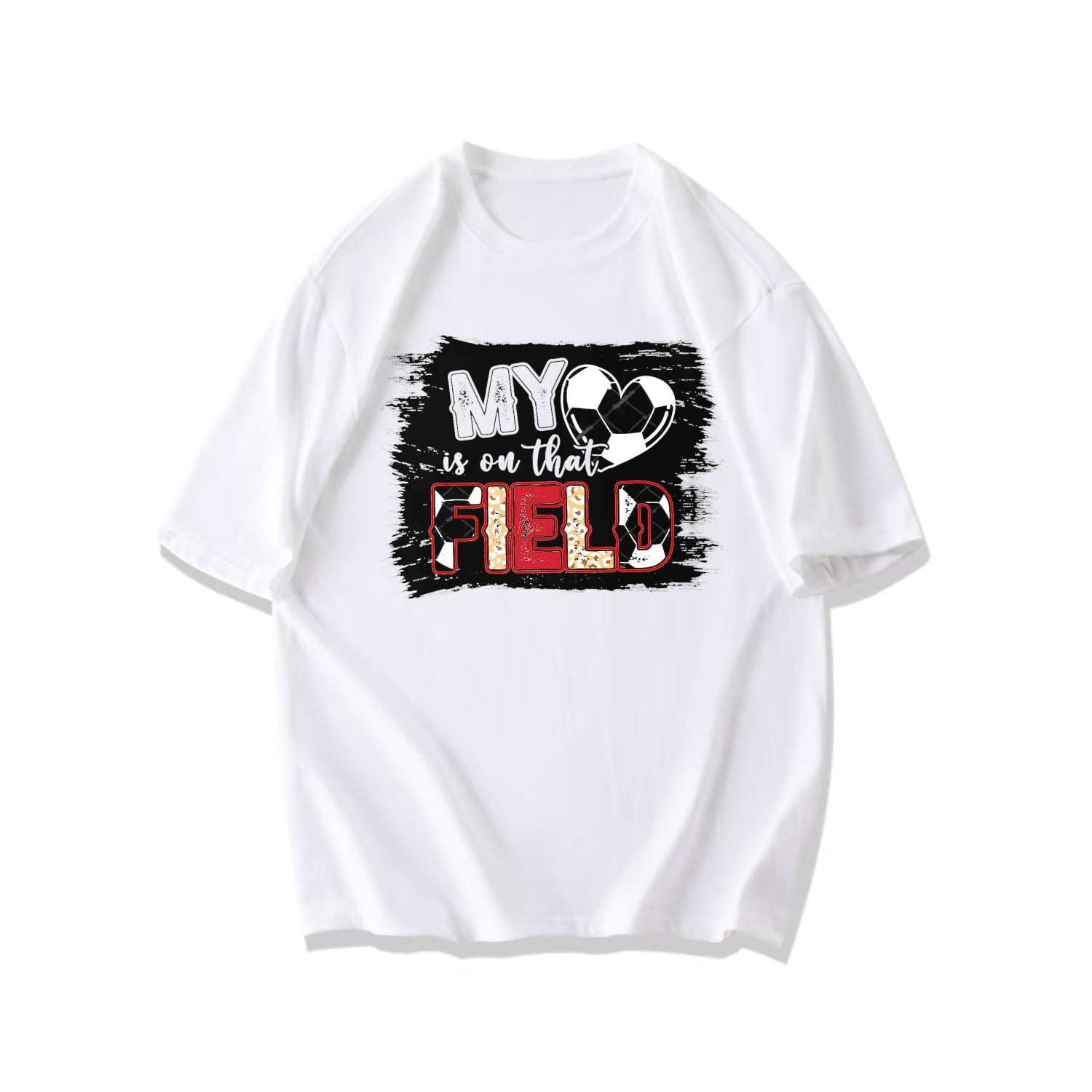 Black T Shirt My Heart Is On That Field Soccer Ball And Leopard Print ...