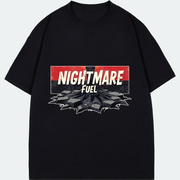 Black T Shirt Nightmare Fuel Graphic Print Casual Wear For Men And ...